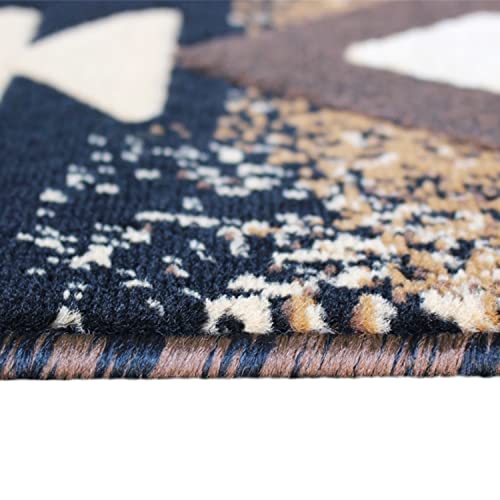 South West Native American Area Rug 5 Feet X 7 Feet Black Design C318
