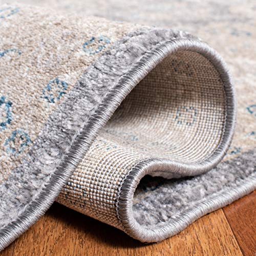 SAFAVIEH Sofia Collection 9' x 12' Light Grey/Beige SOF330B Vintage Oriental Distressed Non-Shedding Living Room Bedroom Dining Home Office Area Rug