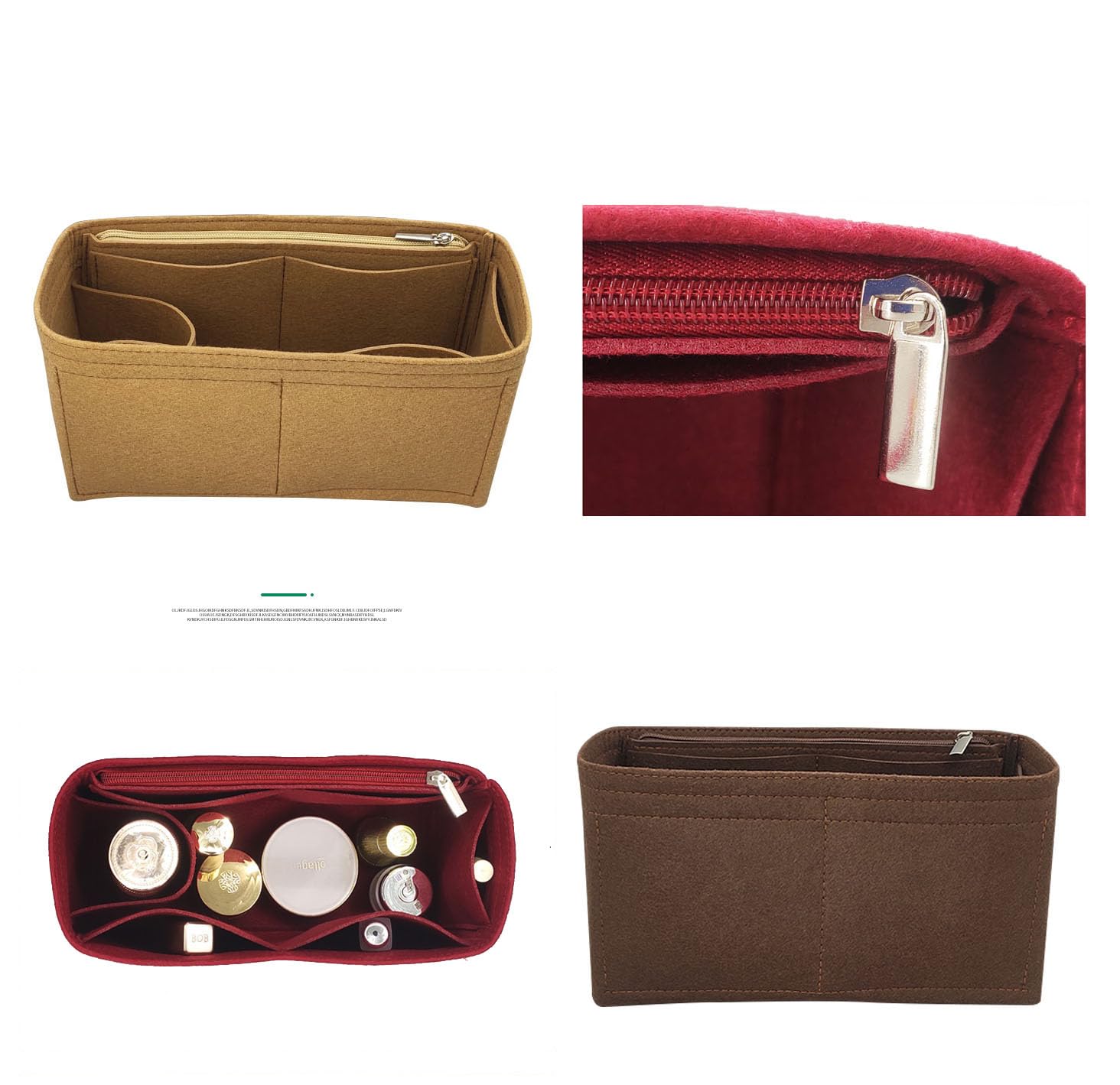 Lckaey Felt Purse Insert forlv carryall mm organizer purse organizer lv carryall 2076claret-S