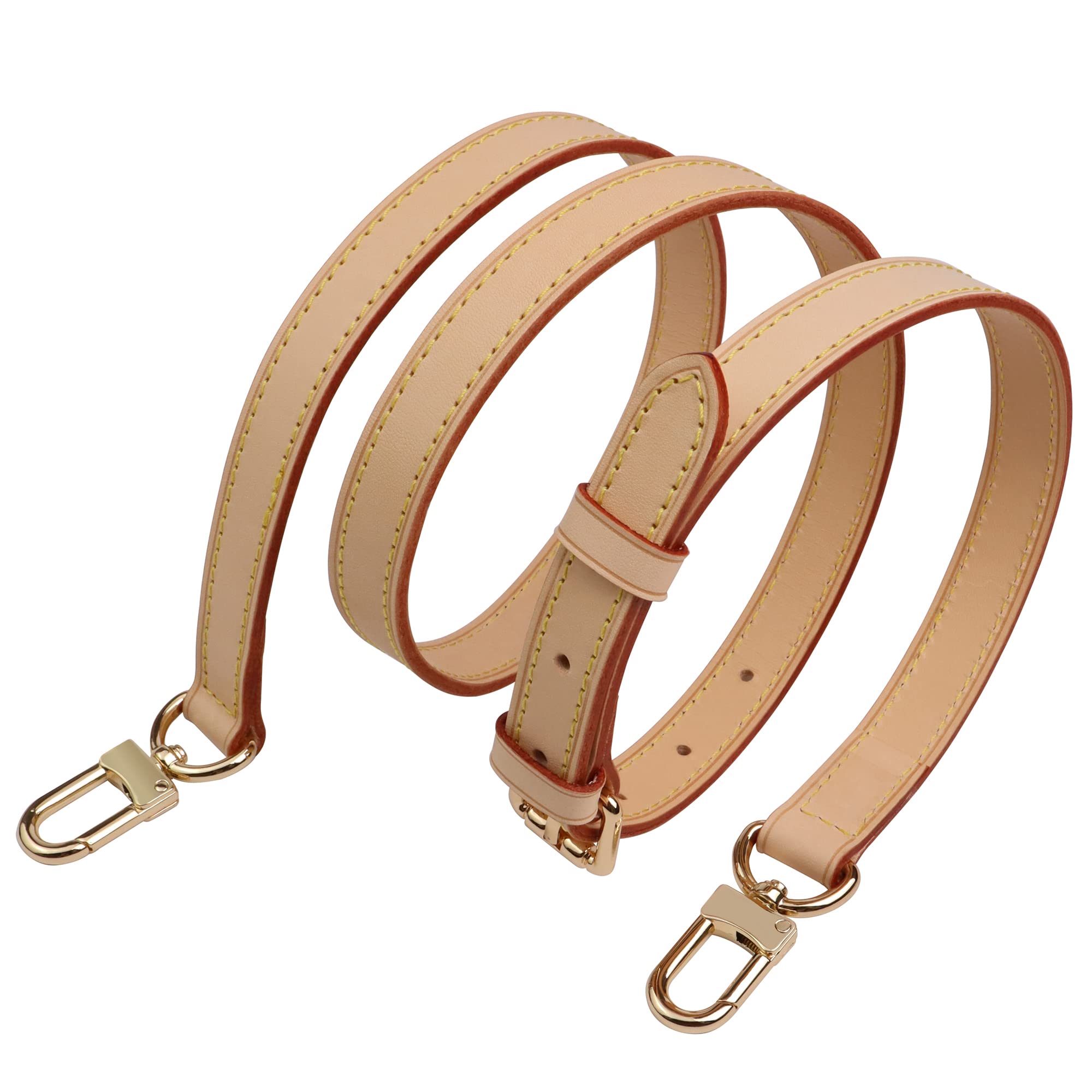 COLSEEY Genuine Vachetta Leather Crossbody Strap Genuine Leather Adjustable Replacement Strap for Shoulder Bag Handbag Purse(0.71 Inch Width)