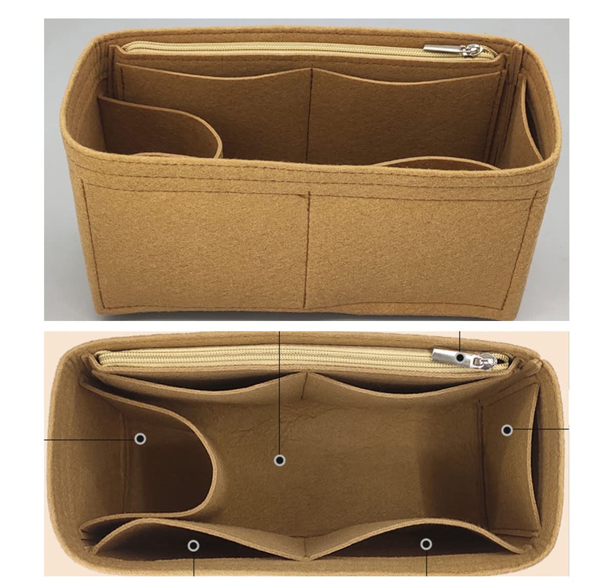 Lckaey Felt Purse Insert forlv carryall mm organizer purse organizer lv carryall 2076claret-S