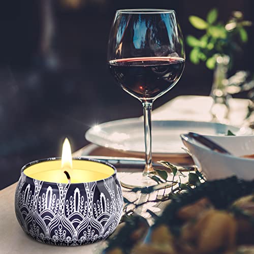 Hausware Citronella Candles - 4 Pack Citronella Candles Outdoor Set,Indoor Scented Soy Wax Candles Portable Travel Tin Gift Set for Home Garden Patio Balcony Decorative
