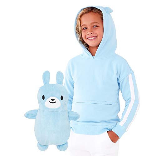 Cubcoats Kids Transforming 2 in 1 Pullover Sweatshirt with Hood and Convertible Soft Character Plushie, Benn 8 to 9