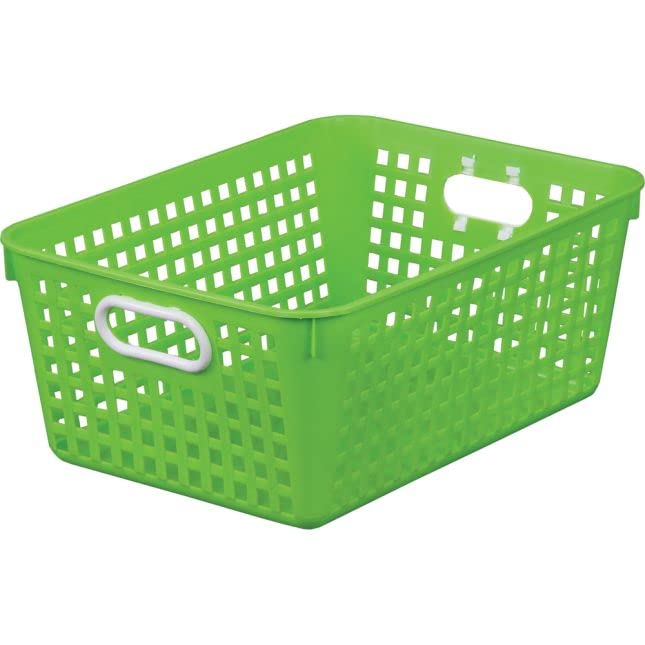 Large Plastic Desktop Storage Baskets, 13Âź" by 10" by 5½" Single Basket â Available in 7 DifferentColors â Great For Your Home Storage or Classroom Needs