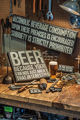 Primitives by Kathy 18027 Box Sign, 6" x 2.5", In Dog Beers