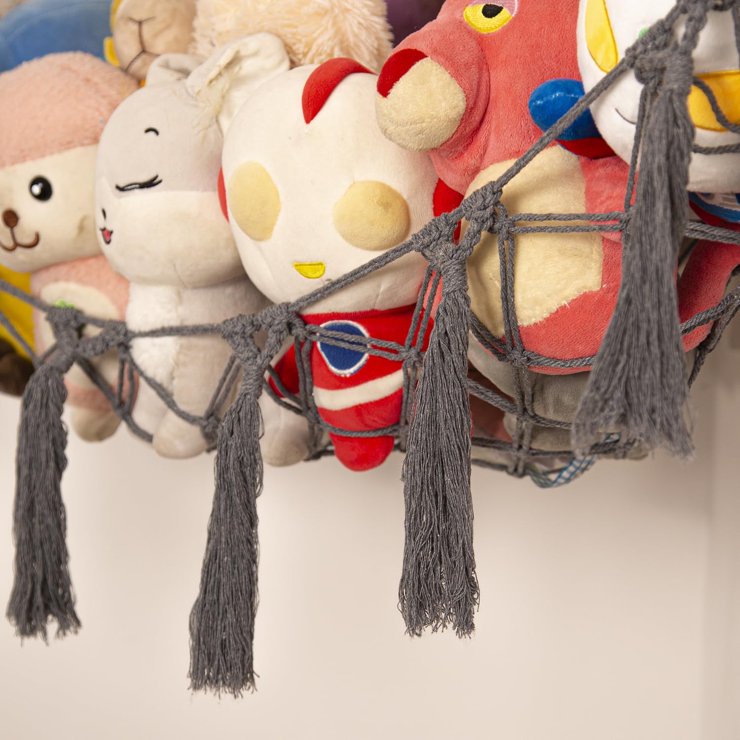 Xiaheshu Stuffed Animal Net or Hammock Hanging Net for Plush Toy Holder Squishmallow Net Toy Hammock for Stuffed Animals Storage Ideas Plushie Net Hammock Stuffy Animal Holder Organizer