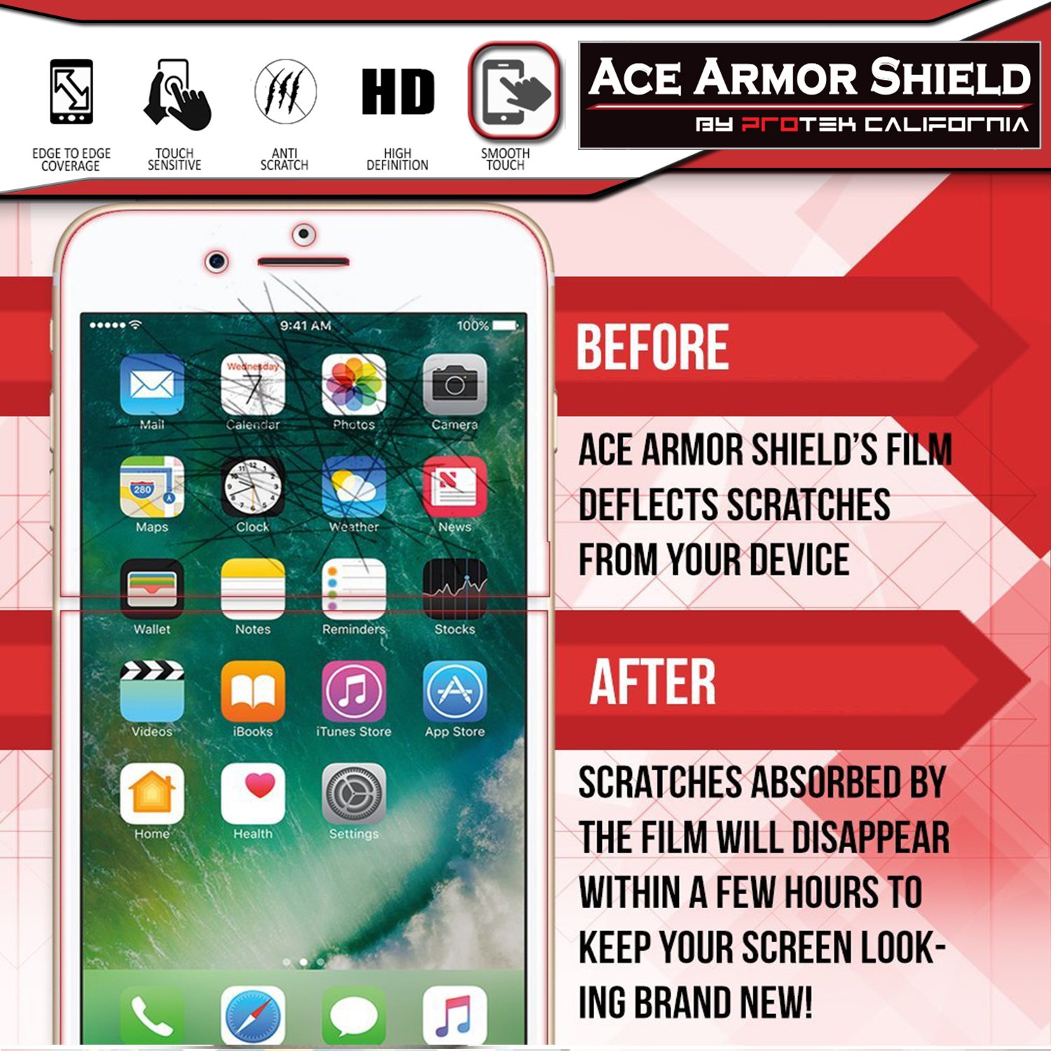 Ace Armorshield (6 Pack) Premium HD Scratch Resistant Screen Protector Compatible with Louis Vuitton Tambour Horizon