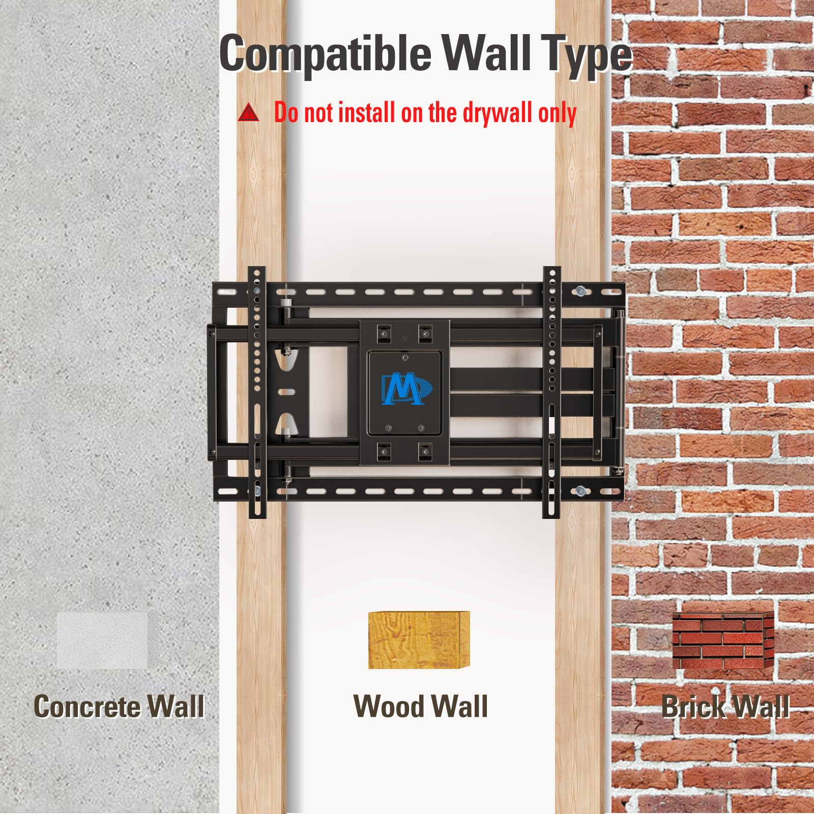 Mounting Dream Long Arm TV Wall Mount for Most 42-90 Inch TV, 40 Inch Extension TV Mount Swivel and Tilt, Full Motion Mount Fits Max VESA 800x400mm, 150 lbs. Loading, 16”,18”, 24” Studs