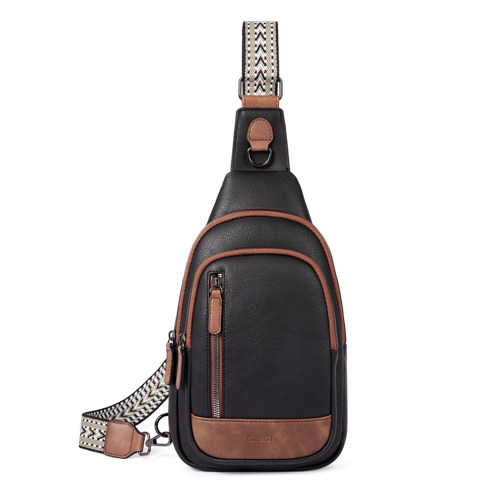 CLUCI Sling Bag for Women Leather Cross body Bag Large Sling Backpack Chest Bag Daypack for Travel Hiking