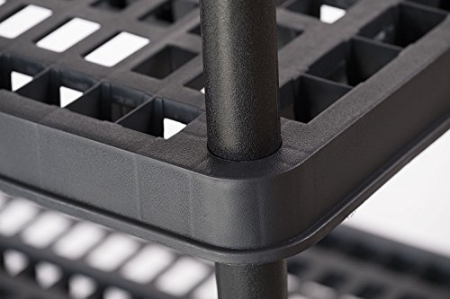 Keter Resin 5-Tier Freestanding Multipurpose Shelf Display Rack for Basement, Kitchen, and Garage Storage Shelving and Organization, 24", Black