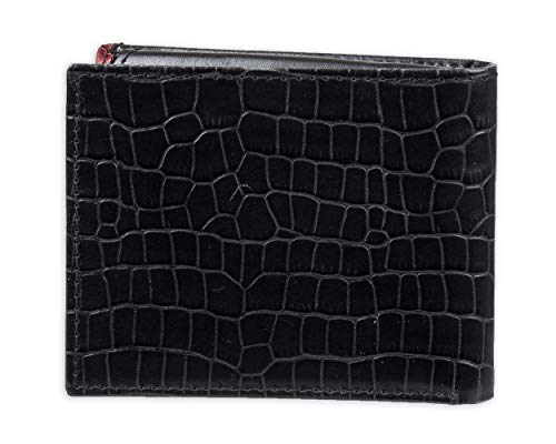 Guess Men's Leather Passcase Wallet, Black Rosete, One Size