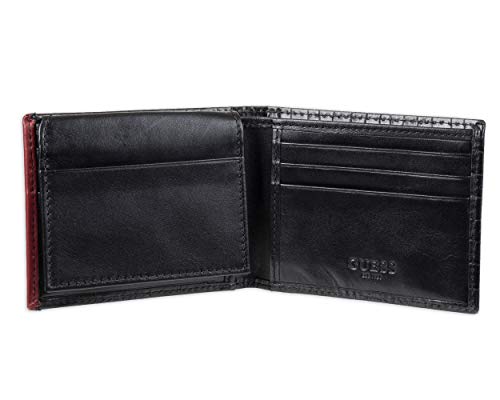 Guess Men's Leather Passcase Wallet, Black Rosete, One Size