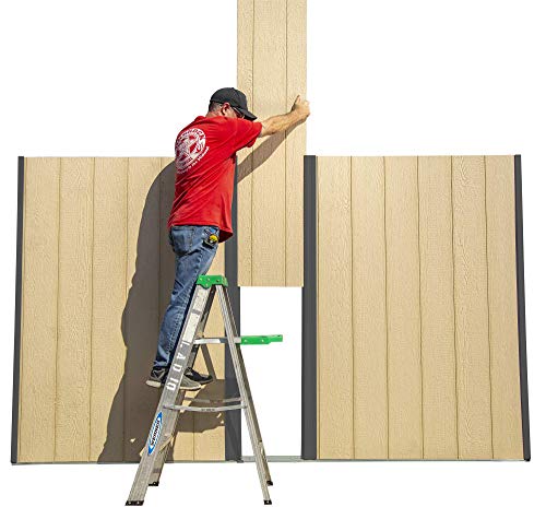 Arrow Shed 8' x 8' Ironwood Galvanized Steel and Wood Panel Hybrid Outdoor Shed Kit, Anthracite