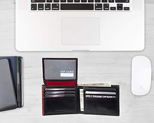 Guess Men's Leather Passcase Wallet, Black Rosete, One Size