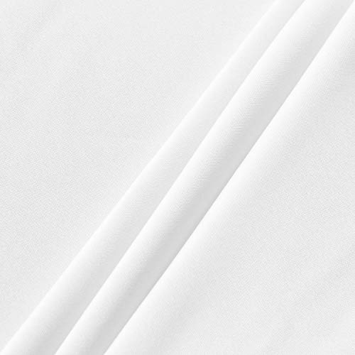 sancua Round Tablecloth - 60 Inch - Water Resistant Spill Proof Washable Polyester Table Cloth Decorative Fabric Table Cover for Dining Table, Buffet Parties and Camping, White
