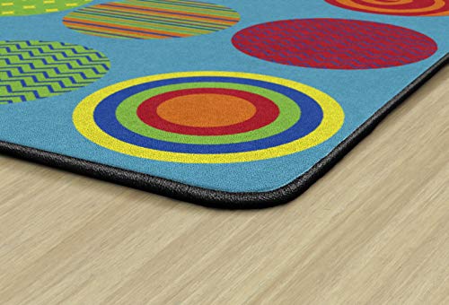 Flagship Carpets Patterned Circles Colorful Multicolor Seating Carpet for a Gathering Place, Children's Classroom Rug or Kids Educational Area, 6' x 8'4", Seats 24, Rectangle