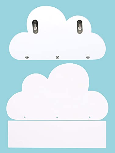 lieomo White Wooden Cloud Shelf Handmade for a Childrenās Nursery Floating Shelf Design Shelving Baby Bedroom Decor Cloud Shelves Kids Room Wall Decor