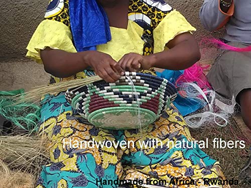 Hand Woven African Basket - Small - 8 Inches Sisal & Sweetgrass Basket - Woven Bowl - Handmade in Rwanda, SRB114