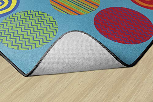 Flagship Carpets Patterned Circles Colorful Multicolor Seating Carpet for a Gathering Place, Children's Classroom Rug or Kids Educational Area, 6' x 8'4", Seats 24, Rectangle
