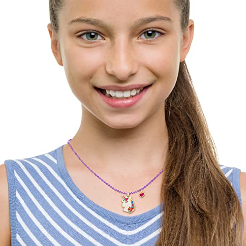 Jojo Siwa Unicorn with Heart Charm Pendant Necklace, 16"+3", Multi, Medium (NH00674YL-16)