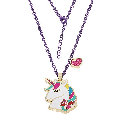 Jojo Siwa Unicorn with Heart Charm Pendant Necklace, 16"+3", Multi, Medium (NH00674YL-16)