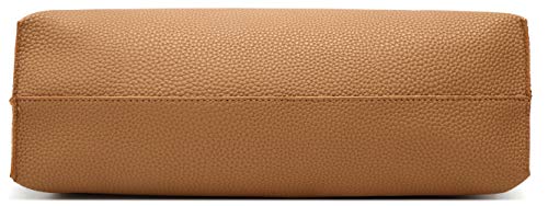 Dreubea Women's Soft Faux Leather Tote Shoulder Bag from, Big Capacity Tassel Handbag Raw Umber