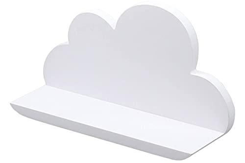 lieomo White Wooden Cloud Shelf Handmade for a Childrenās Nursery Floating Shelf Design Shelving Baby Bedroom Decor Cloud Shelves Kids Room Wall Decor