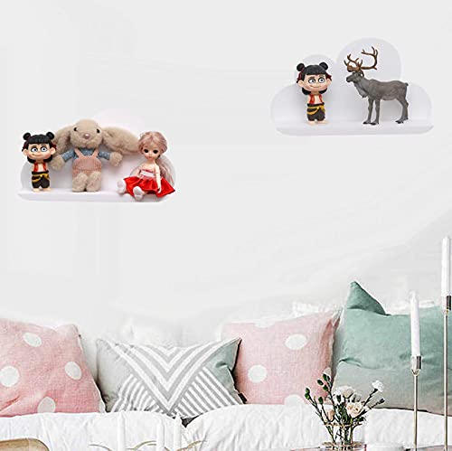 lieomo White Wooden Cloud Shelf Handmade for a Childrenās Nursery Floating Shelf Design Shelving Baby Bedroom Decor Cloud Shelves Kids Room Wall Decor