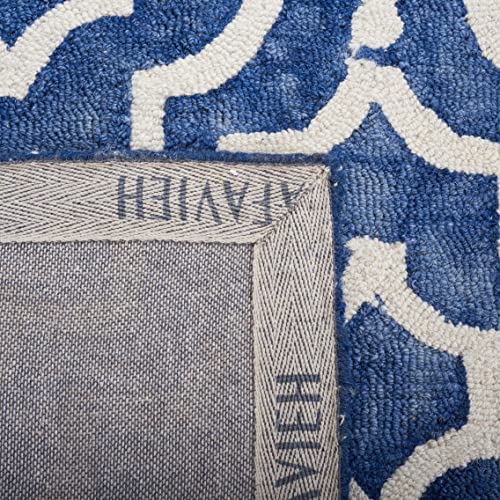 SAFAVIEH Dip Dye Collection 2' x 3' Navy/Ivory DDY538N Handmade Moroccan Watercolor Premium Wool Accent Rug