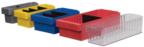 Akro-Mils 31112 AkroDrawer Stackable Plastic Storage Drawer Storage Bin, (11-5/8-Inch x 11-1/8-Inch x 4-5/8-Inch), Blue, (4-Pack)