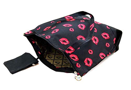 Betty Boop Canvas Shopping Bag with Coin Purse and Key Ring (Black)