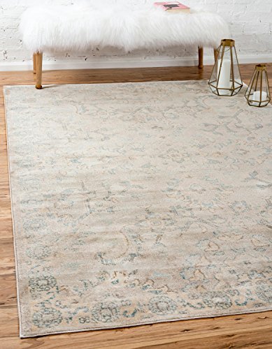 Unique Loom Paris Collection Pastel Tones Traditional Distressed Gray Area Rug (9' 0 x 12' 0)