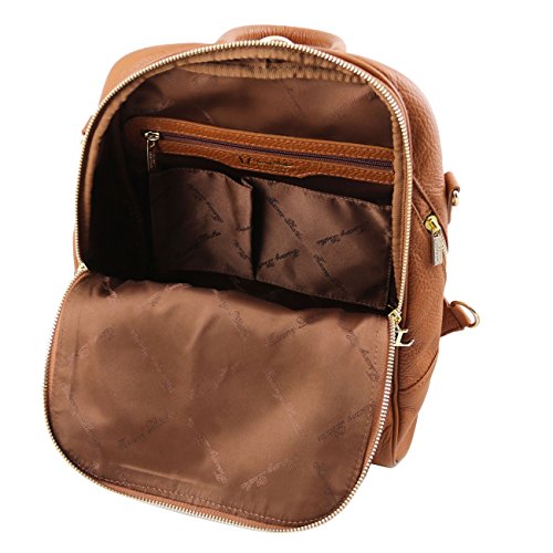 Tuscany Leather TLBag Soft leather backpack for women Black