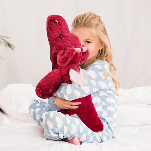 Gisqis Fire Dragon Plush 0.6lb 18" Soft Dragon Stuffed Animal Giant Cute Stuffed Red Dragon Plush Pillow Birthday Gifts for Kids