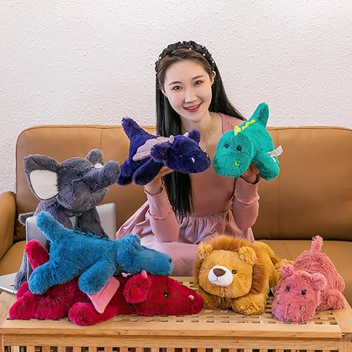 Gisqis Fire Dragon Plush 0.6lb 18" Soft Dragon Stuffed Animal Giant Cute Stuffed Red Dragon Plush Pillow Birthday Gifts for Kids