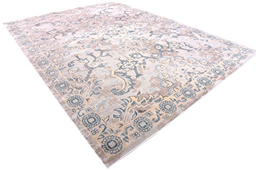 Unique Loom Paris Collection Pastel Tones Traditional Distressed Gray Area Rug (9' 0 x 12' 0)
