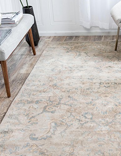 Unique Loom Paris Collection Pastel Tones Traditional Distressed Gray Area Rug (9' 0 x 12' 0)