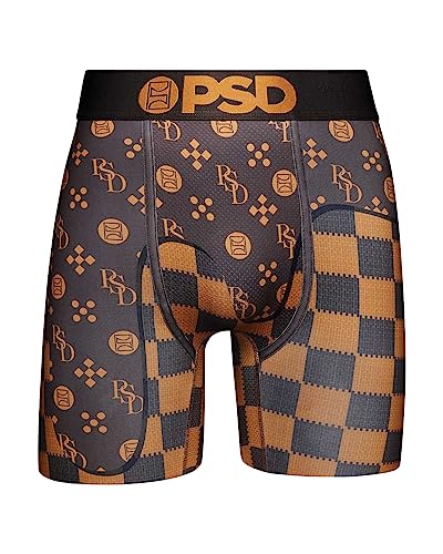 PSD Men's PSD Luxe Drip Boxer Briefs, Brown, L