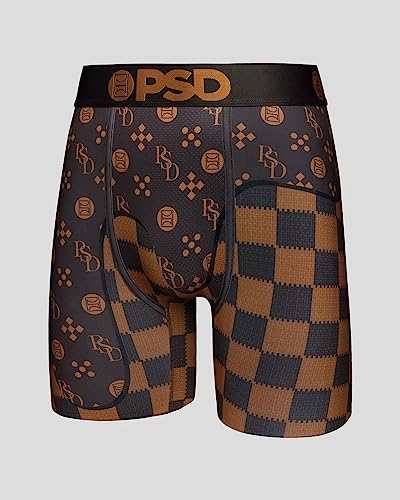 PSD Men's PSD Luxe Drip Boxer Briefs, Brown, L