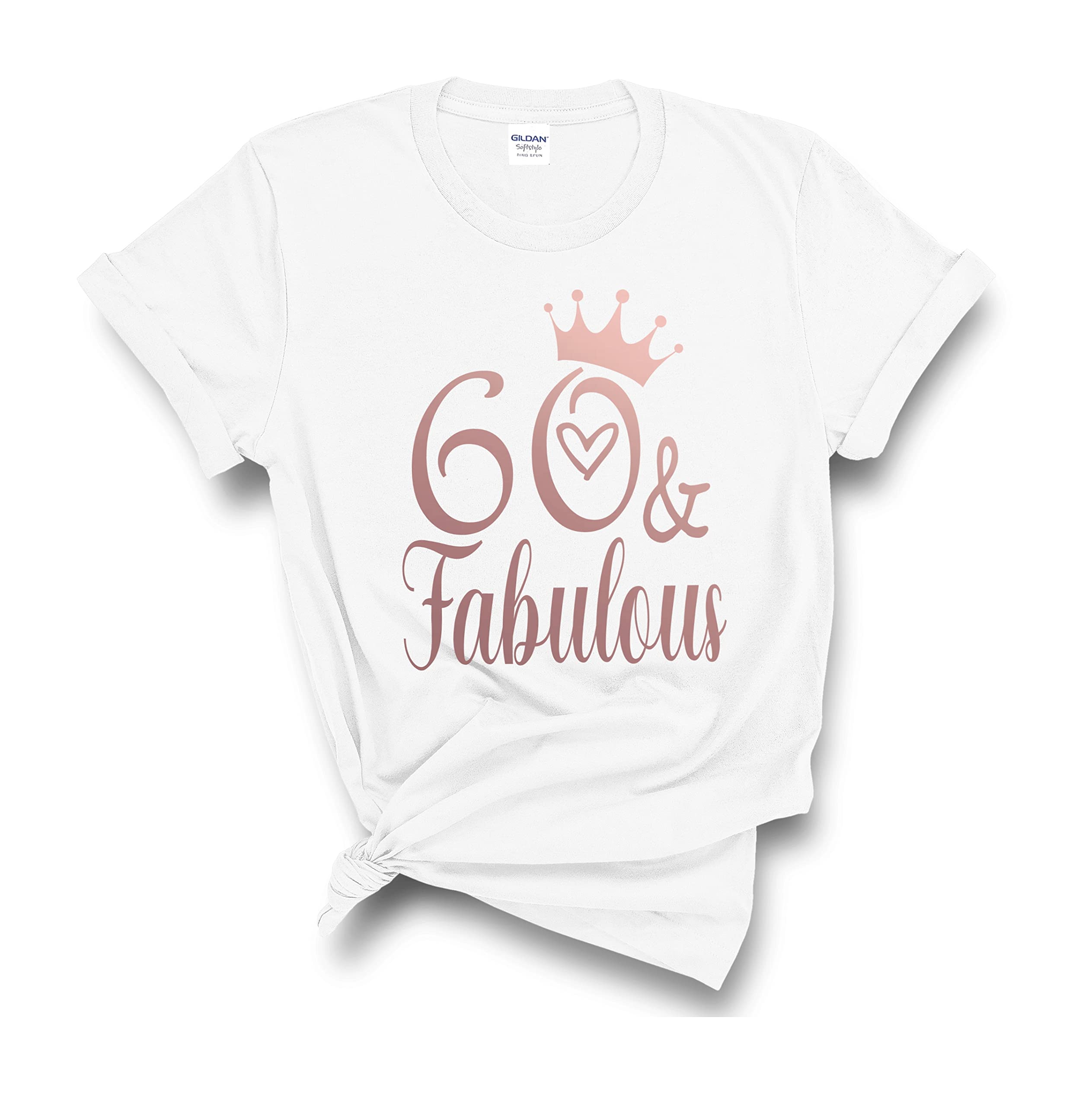 IHK, 60 and Fabulous Birthday T-Shirt, 60 and Fabulous Shirt, 60th Birthday Gift for Women and Men, 60th Birthday Shirt, 60th Birthday Part Crew Shirt (XL, 60 & Fabulous - White)