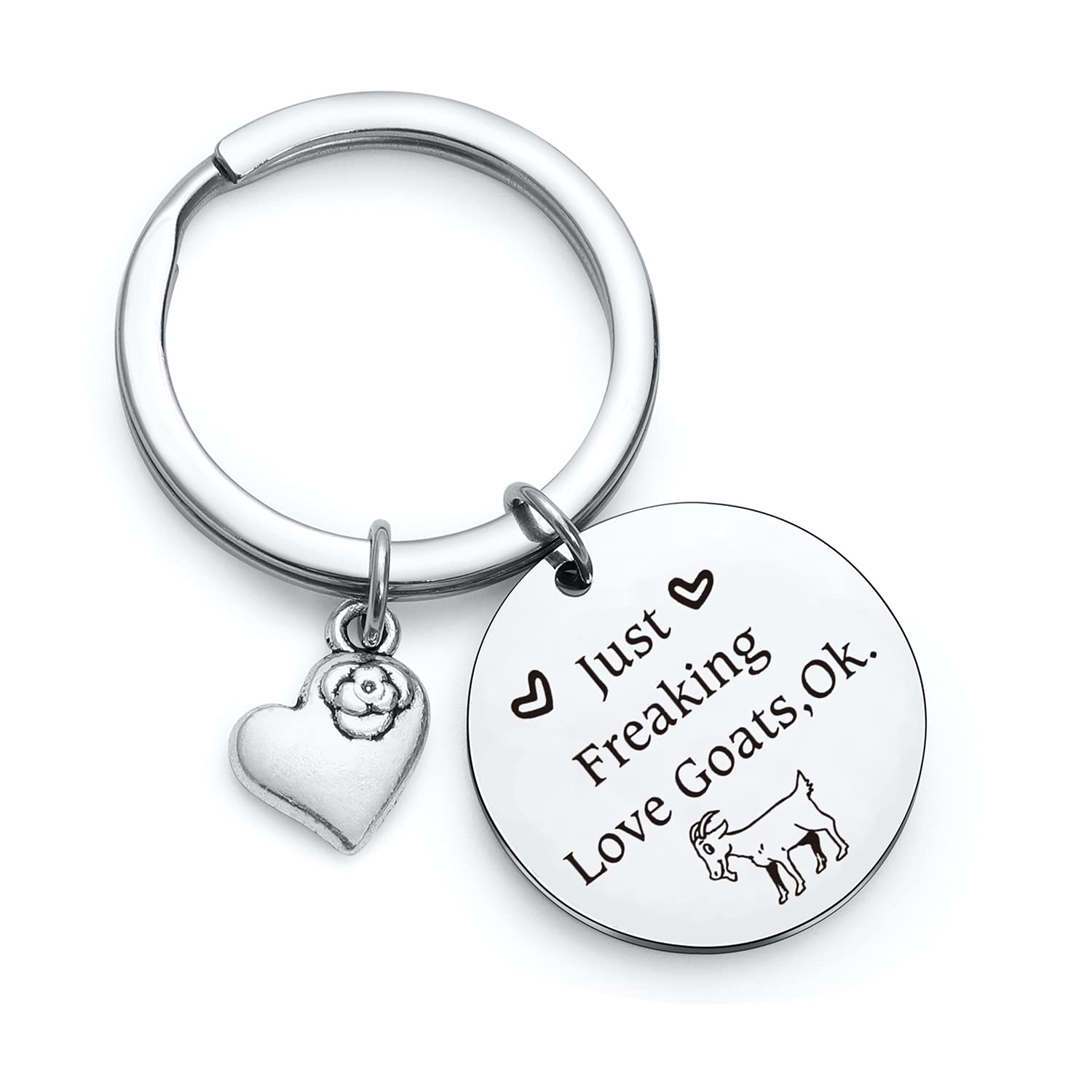 NOTHERS RSZOTW Goat Gift Goat Owner Gift Crazy Goat Lady Jewelry Goats Lover Keychain Goat Farmer Keychain Crazy Goat Lady Keychain Goat Owner Keychain Goat Keychain (Goats Lover Keyring)