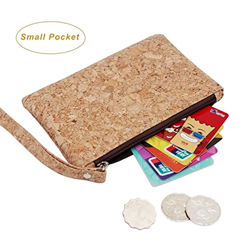 boshiho Natural Cork Clutch Wristlet Wallet Cell Phone Card Holder Coin Purse Bag (2 Size)
