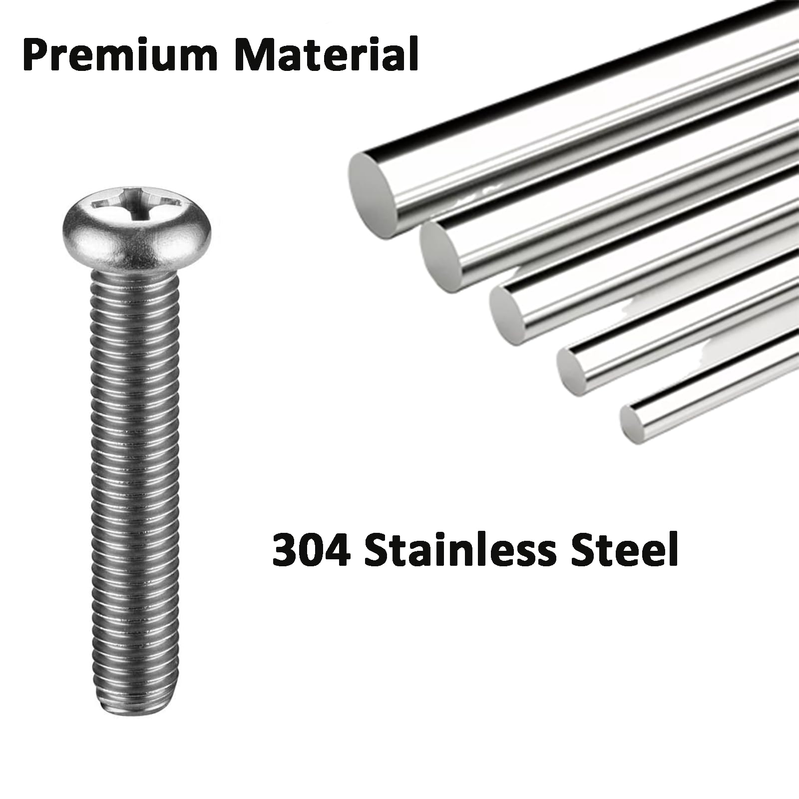 M8 Screws for Samsung TV M8 x 45mm Pitch 1.25mm TV Mounting Bolts Screws with 25mm Long Spacers