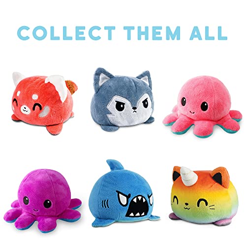 TeeTurtle - The Original Reversible Sheep Plushie - Pride - Gray + White Rainbow - Cute Sensory Fidget Stuffed Animals That Show Your Mood!