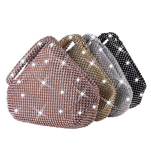 CROWN GUIDE Women's Vintage Evening Bags Clutches Bling Beaded Wedding Party Gowns Formal Prom Purses Handbags With Wristlet Champagne