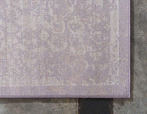 Unique Loom Aberdeen Collection Traditional Vintage Inspired Tone Textured Area Rug, 9 ft x 12 ft, Violet/Ivory