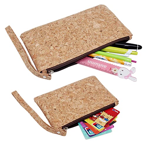 boshiho Natural Cork Clutch Wristlet Wallet Cell Phone Card Holder Coin Purse Bag (2 Size)