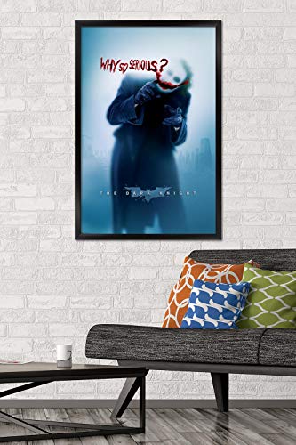 Trends International DC Comics - The Dark Knight - The Joker - Why So Serious Wall Poster, 22.375" x 34", Black Framed Version