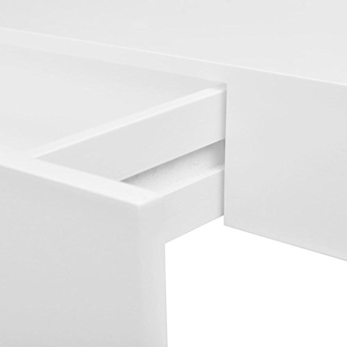 Festnight Floating Wall Display Shelves Book DVD Storage with a Drawer for Living Room, White