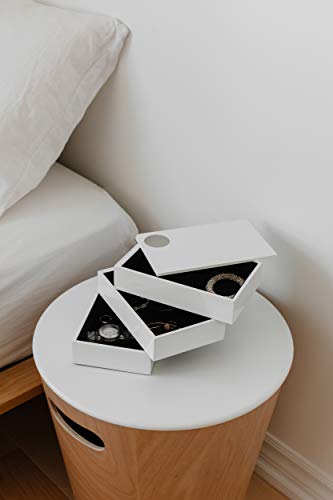 Umbra 308712-660 Spindle Jewlery Box, Wood Jewelry Box with White High-Gloss Finish